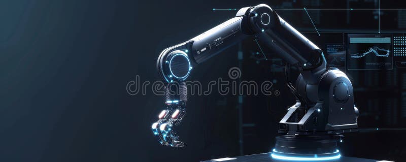 Futuristic Robotic Arm in a High-tech Environment Illustrating Advanced ...