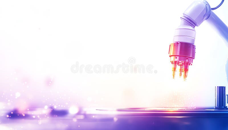 Futuristic Robotic Arm Performing Precise Task in Bright, Modern ...