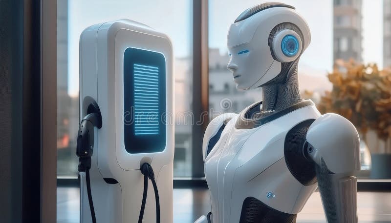 Futuristic Robotic Assistant Engaged in Advanced Stock Image - Image of ...