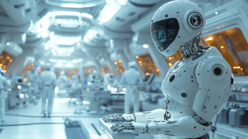 Futuristic Robotic Assistant in a High-tech Laboratory - Generative Ai ...
