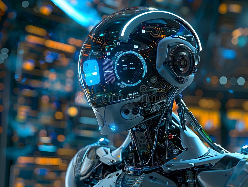 Futuristic Robotic Assistant with Sleek Chrome and Glass Frame in ...