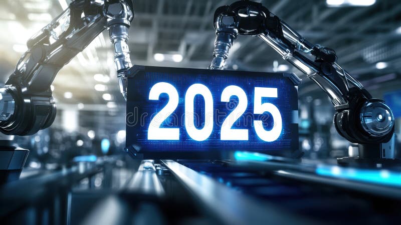 Futuristic 2025 Robotic Automation in Industrial Manufacturing Stock ...