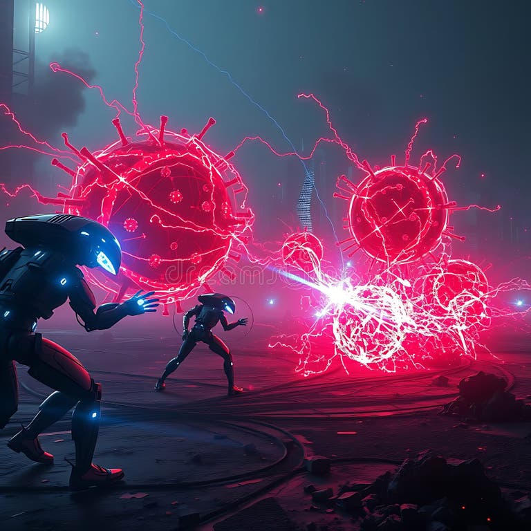 Futuristic Robotic Avatars Combat Molecular Structures in a Digital ...