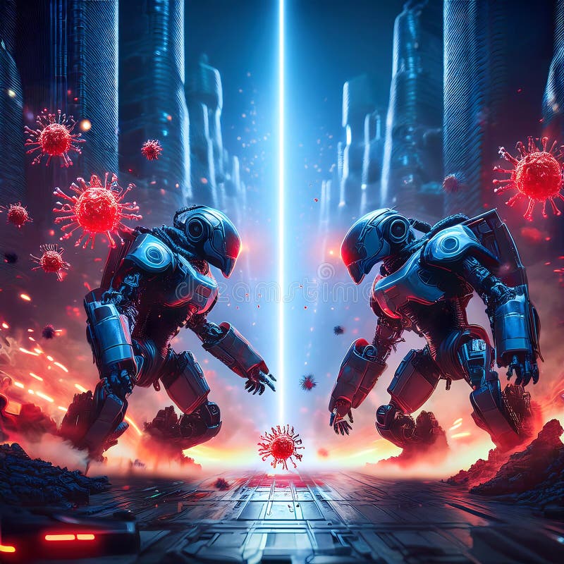 Futuristic Robotic Avatars Combat Molecular Structures in a Digital ...