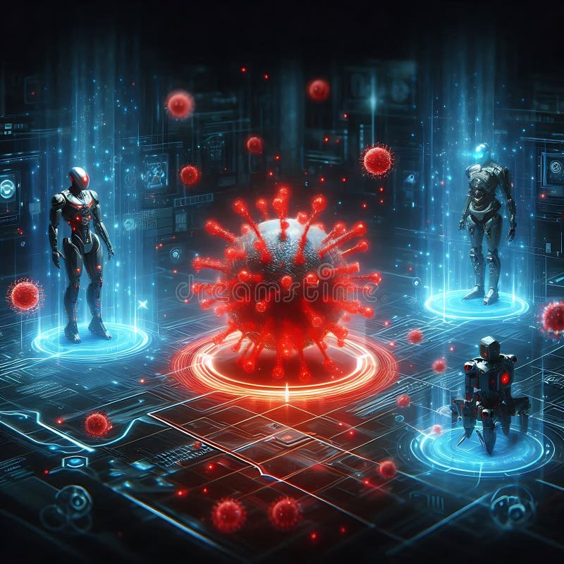 Futuristic Robotic Avatars Combat Molecular Structures in a Digital ...