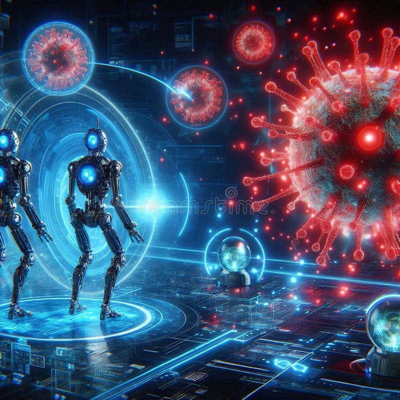 Futuristic Robotic Avatars Combat Molecular Structures in a Digital ...