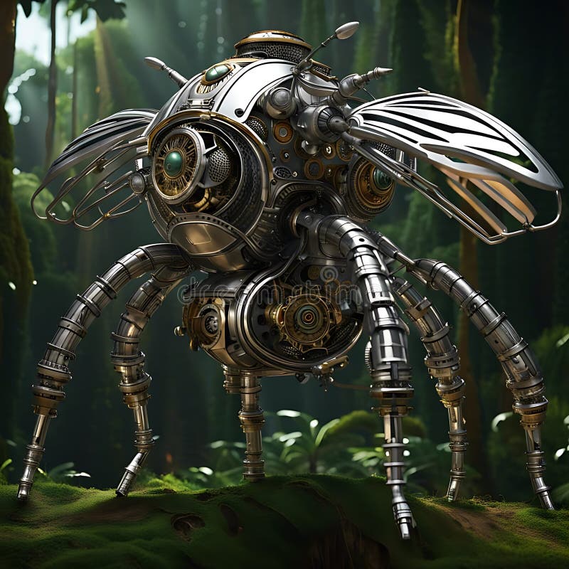 Photo of a Futuristic Robotic Bee in Jungle Generated by AI Stock ...