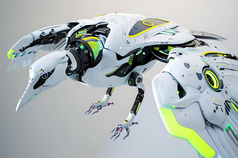 Futuristic Robotic Bird: a Marvel of Mechanical Avian Engineering Stock ...