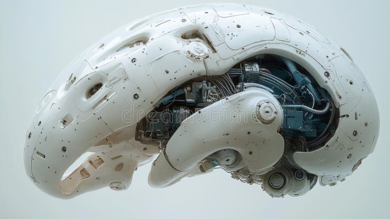 Futuristic Robotic Brain Design - Generative Ai Stock Illustration ...