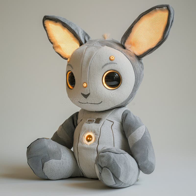 Futuristic Robotic Bunny with Glowing Lights Stock Image - Image of ...