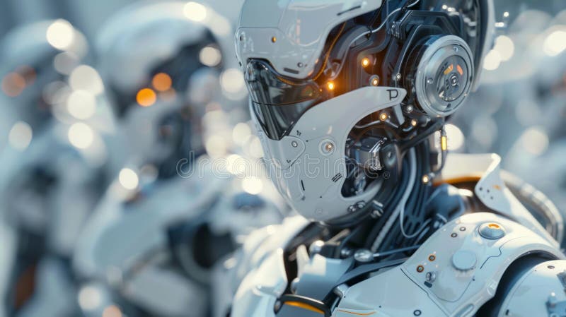 Futuristic Robotic Character with a Highly Detailed Mechanical Design ...