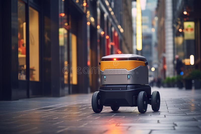 Futuristic Robotic Delivery Technology Stock Illustration ...