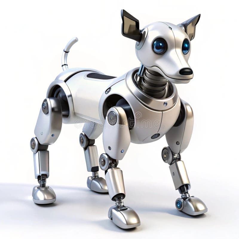 Robotic Dog with AI Sensors Stock Illustration - Illustration of ...