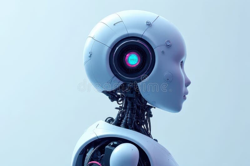 Futuristic Robotic Emblem - Advanced Digital Logo Concept Stock ...