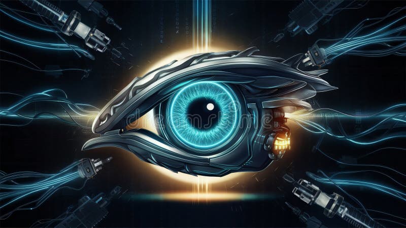 Futuristic Robotic Eye, AI Technology and Digital High Quality Image ...