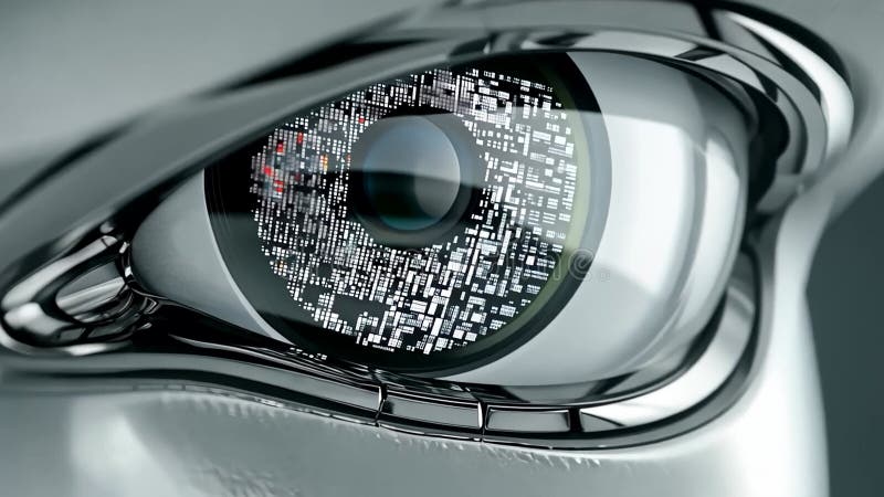 Futuristic Robotic Eye Close Up Generative AI Stock Video - Video of ...