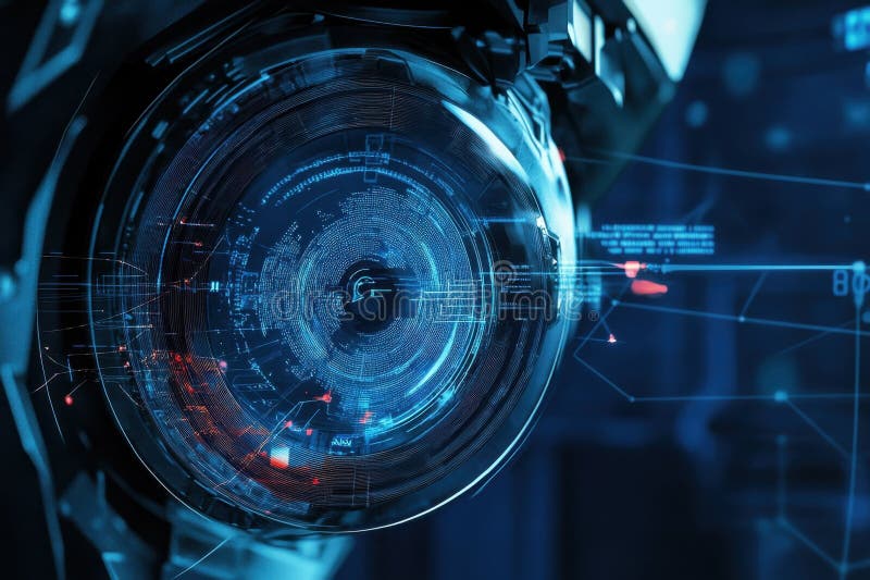 Futuristic Robotic Eye with Digital Interface and Intricate Design ...