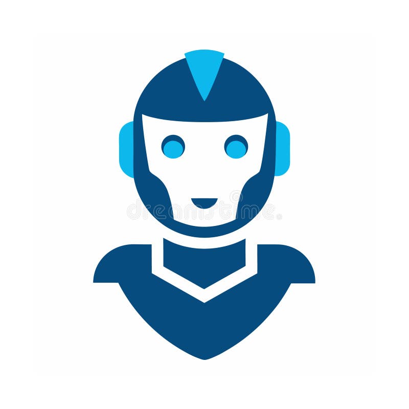 Robotic Face Icon for AI and Tech Innovation Stock Vector ...