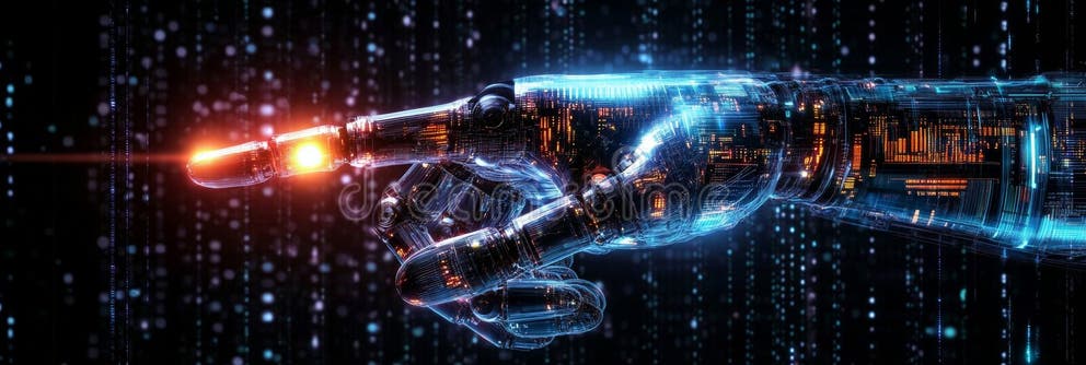 Futuristic Robotic Fore-edge with Glowing Accents on Modern Tech ...