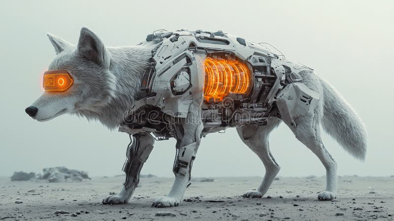 A Futuristic Robotic Fox with Glowing Features, Blending Technology and ...