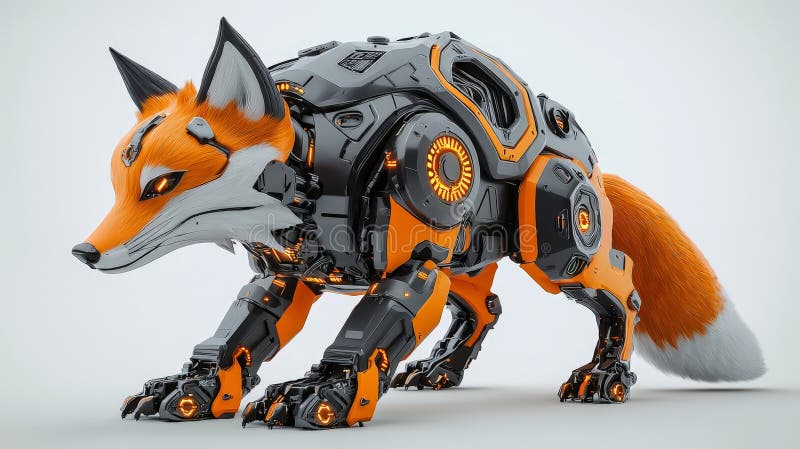 A Futuristic Robotic Fox Showcasing Advanced Technology and Intricate ...