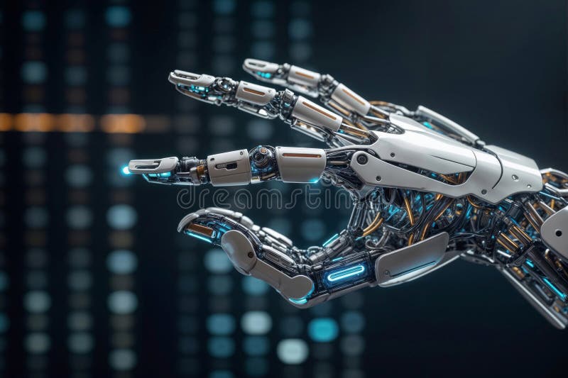 Futuristic Robotic Hand. Conscious Stock Illustration - Illustration of ...