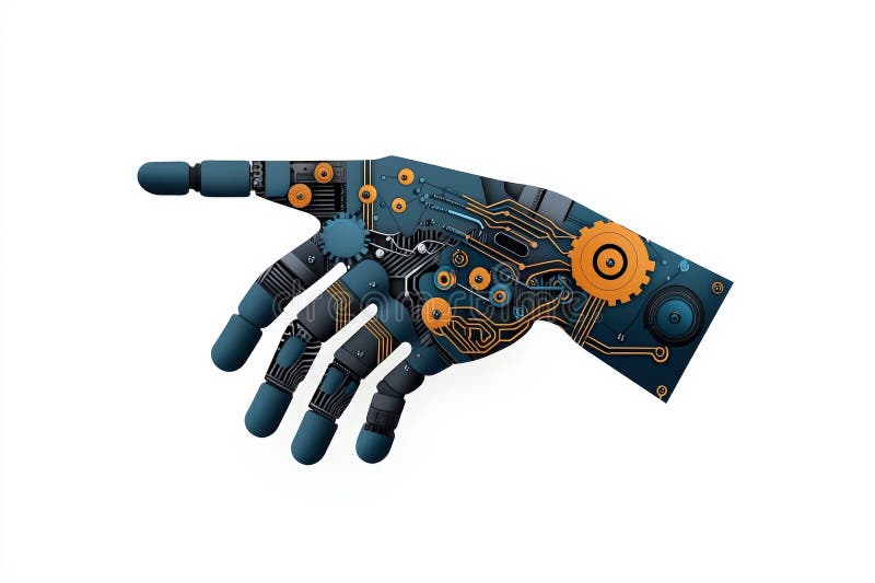 Futuristic Robotic Hand Design Stock Illustration - Illustration of ...