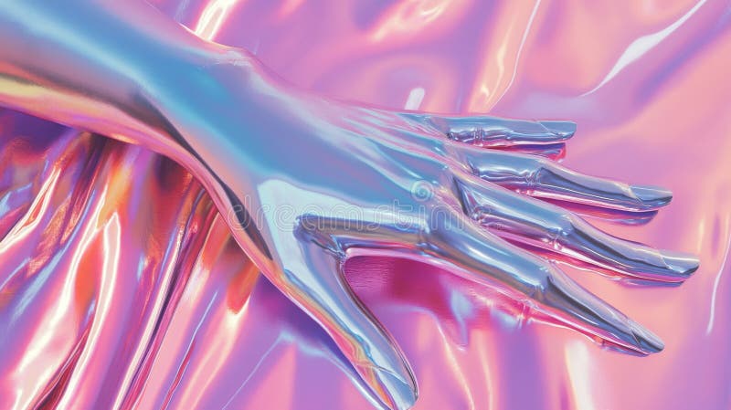 A Futuristic Robotic Hand Design Featuring Eye-catching Neon Lights for ...