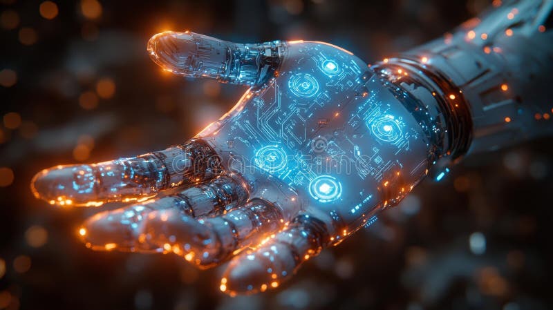 Futuristic Robotic Hand with Digital Circuits - Generative Ai Stock ... Futuristic Robotic Hand with Digital Circuits - Generative Ai Stock ...