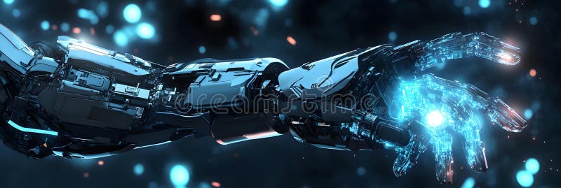 Futuristic Robotic Hand in Dynamic Pose Stock Illustration ...