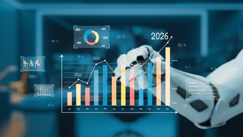 Futuristic Robotic Hand Engaging with Digital Data Analytics and ...