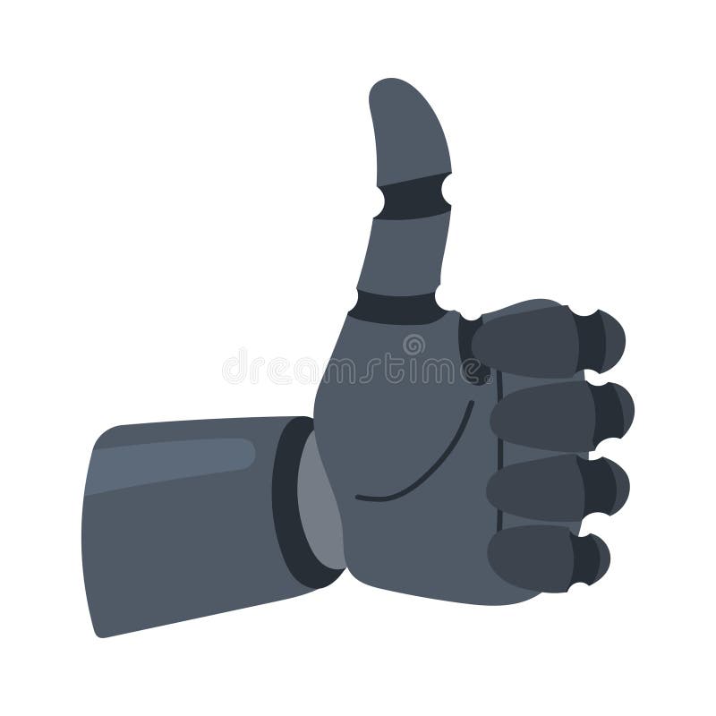 Futuristic Robotic Hand Giving Thumbs-up on Isolated White Background ...