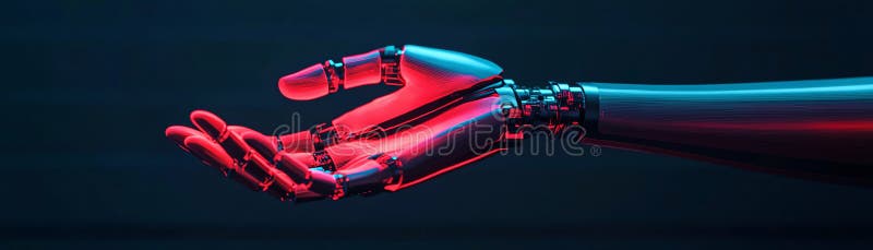 Futuristic Robotic Hand with Glowing Lights, Representing Advanced ...