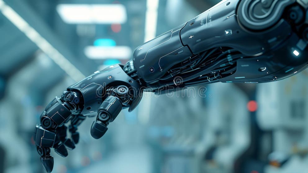 Futuristic Robotic Hand in a High-tech Lab - Generative Ai Stock ...