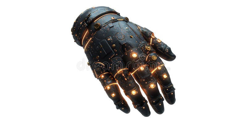 Futuristic Robotic Hand with Illuminated Details Isolated on ...