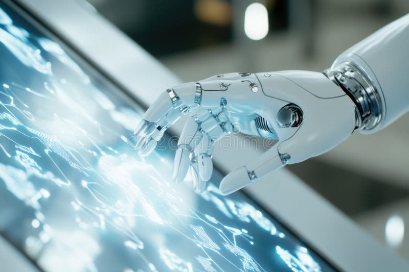 251 Futuristic Robotic Hand Interacting Advanced Touchscreen Interface Stock Photos - Free ...