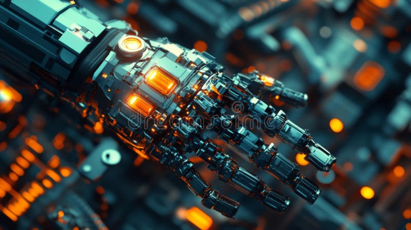 Futuristic Robotic Hand Mechanical Design Innovation Stock Illustration ...