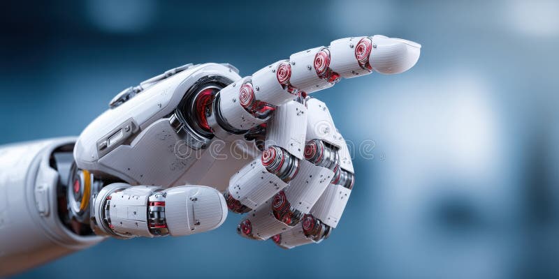 Futuristic Robotic Hand Pointing Gesture Technology Concept with ...