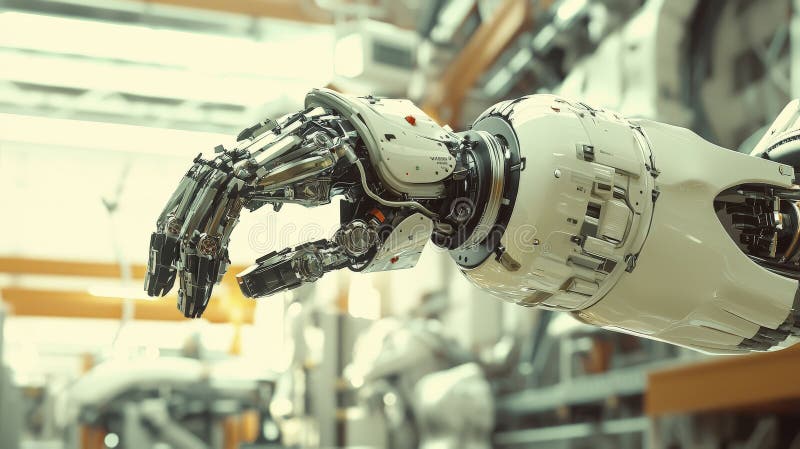 Futuristic Robotic Hand Poised in a Manufacturing Facility Stock ...