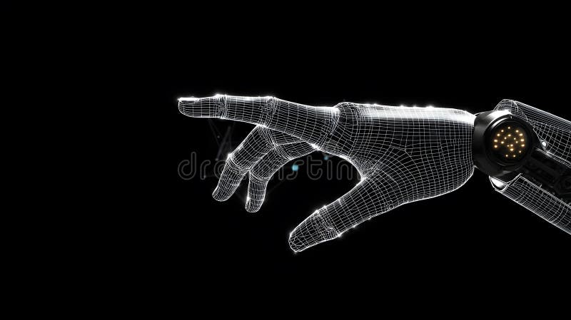 Futuristic Robotic Hand Reaching Out Stock Illustration - Illustration ...