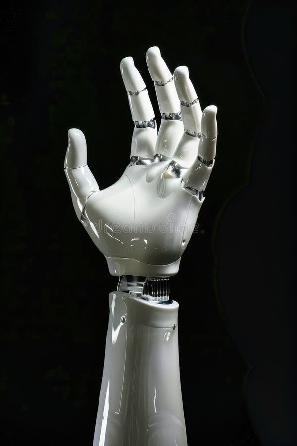 A Futuristic Robotic Hand Reaching Out Against a Dark Backdrop ...