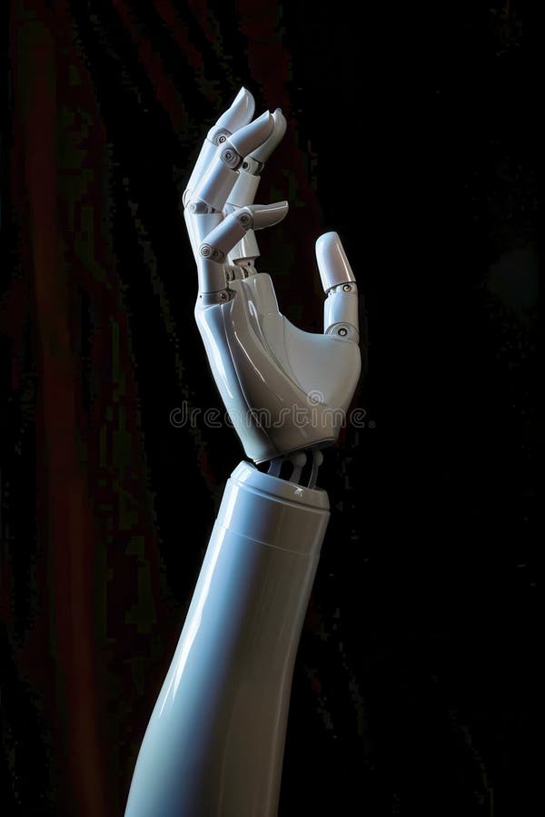 A Futuristic Robotic Hand Reaching Out Against a Dark Backdrop ...