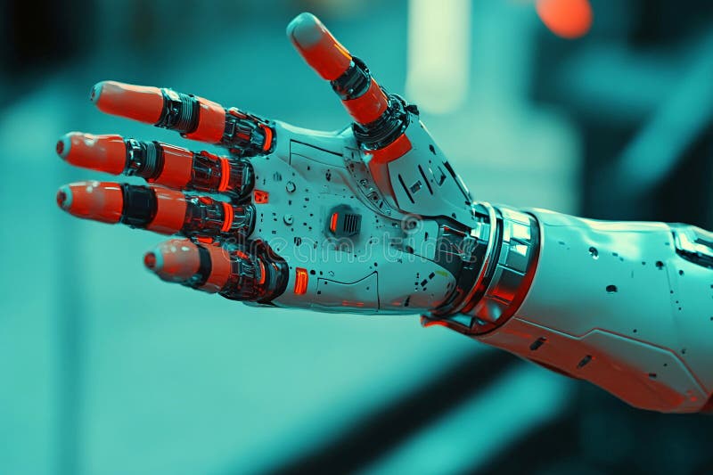 Futuristic Robotic Hand Reaching Out Modern Technology Artificial ...