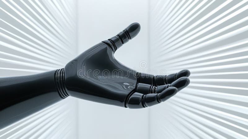 Futuristic Robotic Hand Reaching Out in a Sleek, High-tech Environment ...
