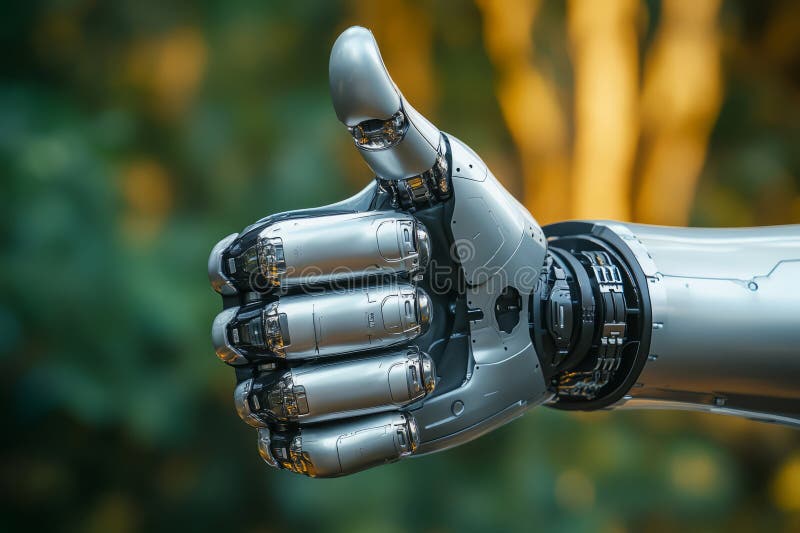 Robotic Hand Showing a Thumbs Up Gesture Stock Image - Image of digital ...
