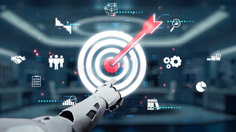 Futuristic Robotic Hand Targeting Digital Objectives with Data ...