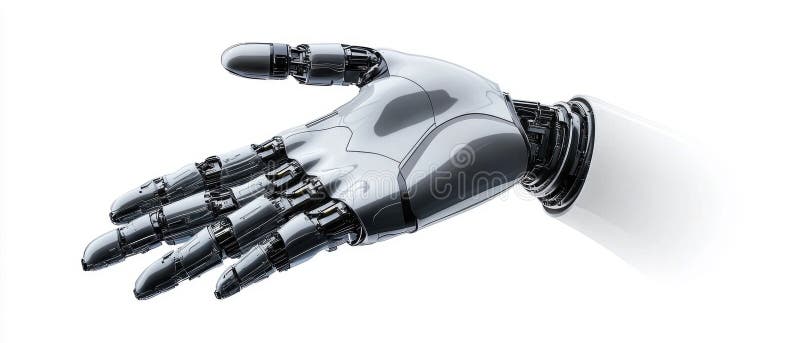 Futuristic Robotic Hand on White Background. Generative Ai Stock ...