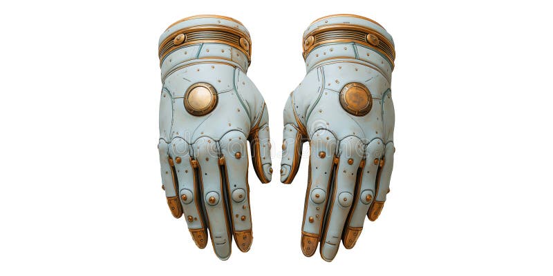 Futuristic Robotic Hands with Metallic Details Isolated on Transparent ...