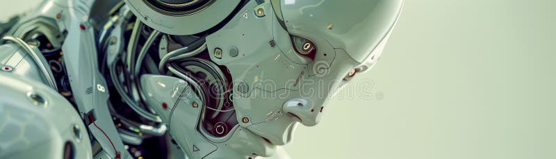Futuristic Robotic Head with Intricate Circuitry and Technology Design ...