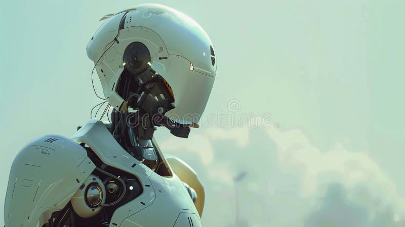 Futuristic Robotic Head Profile Image Copy Space, Ai Generated Stock ...